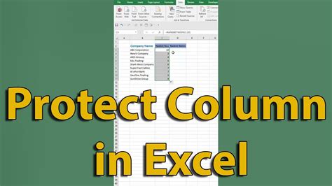 How To Protect Column In Microsoft Excel 2024 Youtube