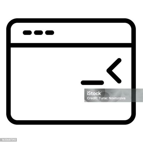 Program Console Line Icon Application Command Input Window Symbol