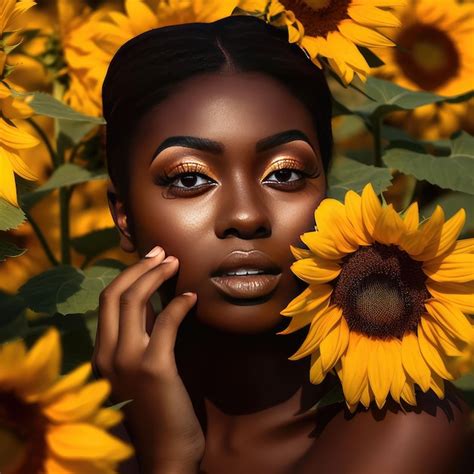 Premium Ai Image Beautiful Black Woman In A White Dress Standing