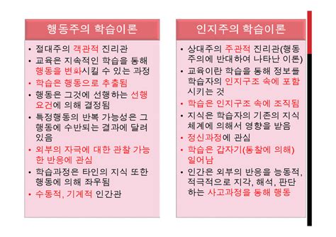 인지주의 학습이론 인문교육