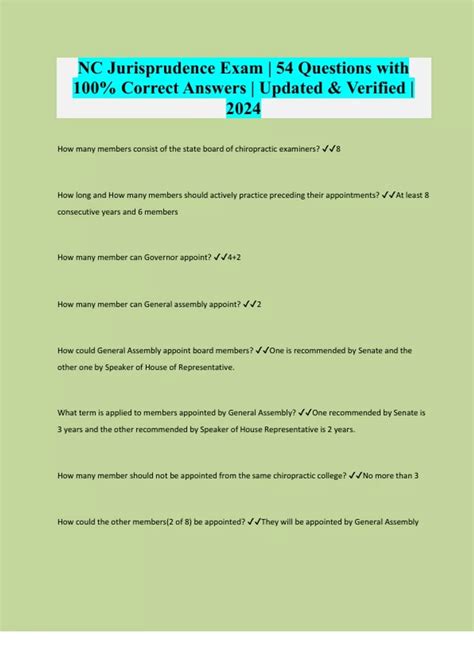 Nc Jurisprudence Exam 54 Questions With 100 Correct Answers