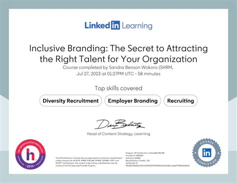 Sandra Benson Wokoro Acipm Hrpl Shrm Acipd On Linkedin Certificate