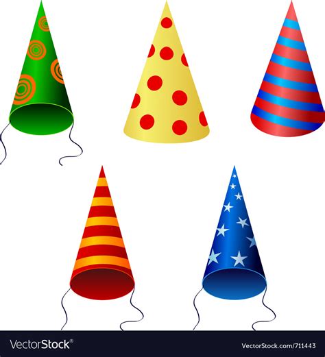 Set Of Festive Caps Royalty Free Vector Image Vectorstock