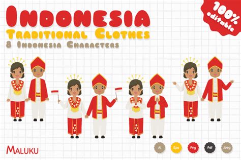 Maluku Indonesia Traditional Clothes Graphic By Azuayaarts · Creative
