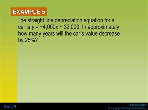 Ppt 5 5 Linear Automobile Depreciation Powerpoint Presentation Free