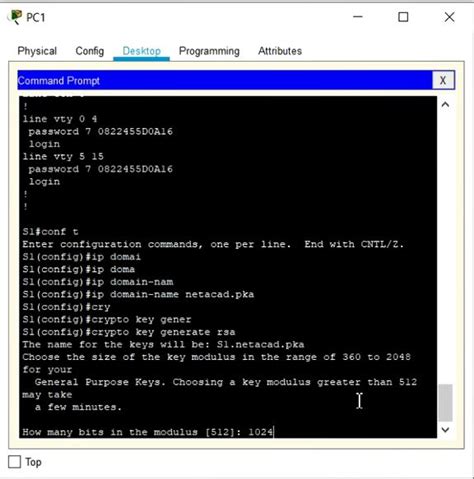 Packet Tracker Configuring SSH Pertemuan 6