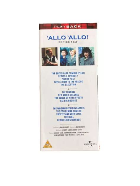 Allo Allo Vhs Box Set Series 1 And 2 Video Tape Comedy Bbc Playback Pg
