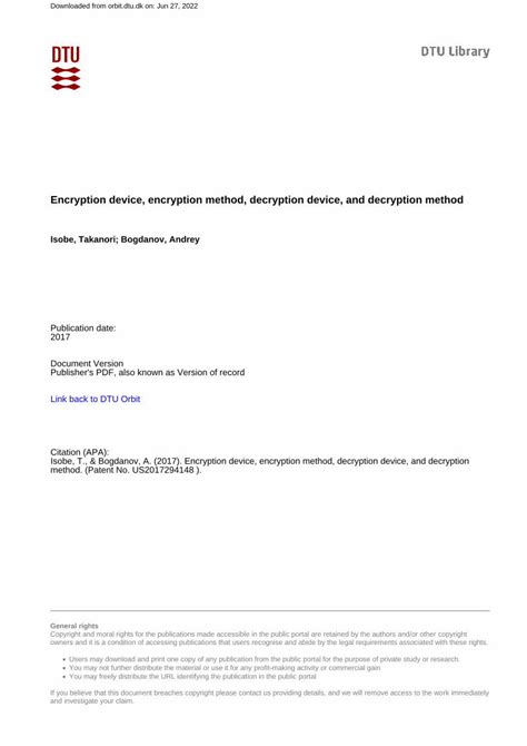 Pdf Encryption Device Encryption Method Decryption Device Dokumen