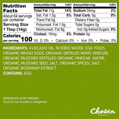 Chosen Foods 100 Avocado Oil Based Classic Mayonnaise 32 Fl Oz