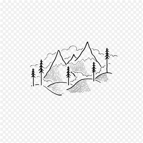 简画 森林与山脉PNG图片素材下载 图片编号yrmbzxld 免抠素材网