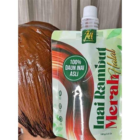 Inai Rambut Merah Halal Henna Hair Pewarna Inai Rambut Mummy Syasya