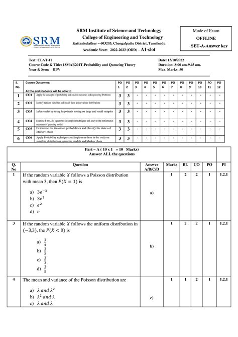 CT PQT A Slot Set A Answer Key Compiler Design Studocu