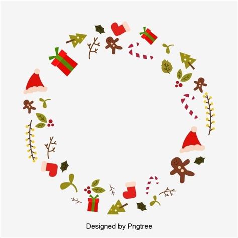 간약 큐트 크리스마스 가랜드 프레임 디자인 웅장하다 지점 눈사람 Png 일러스트 및 벡터 에 대한 무료 다운로드