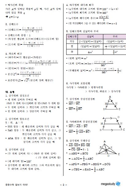 중학교 수학 공식 총정리 네이버 블로그