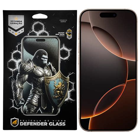 Película para iPhone Pro Max Defender Glass Preta Gshield Gshield Capas para celular