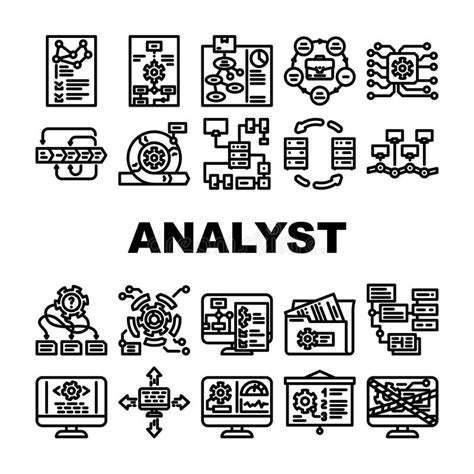 System Analyst Data Business Icons Set Vector Stock Vector Illustration Of Cloud Symbol