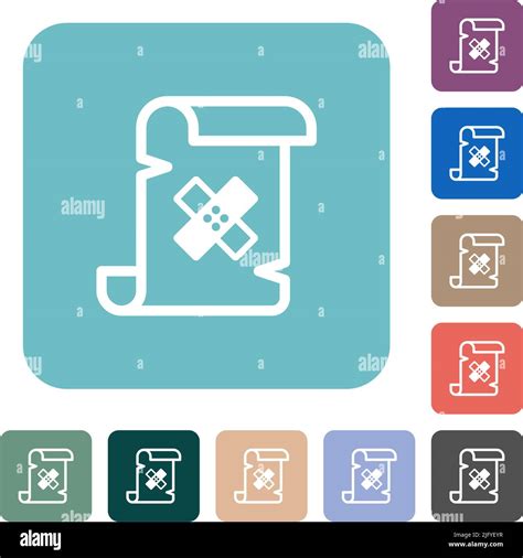 Script Patch White Flat Icons On Color Rounded Square Backgrounds Stock Vector Image And Art Alamy