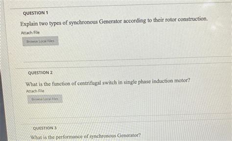 Solved QUESTION Explain Two Types Of Synchronous Generator Chegg