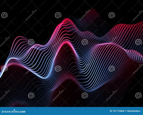 Information Technology Concept Abstract Blue Glowing Waves Stock Vector Illustration Of