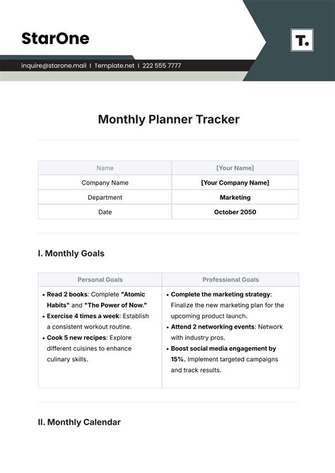 Free Monthly Planner Tracker Template To Edit Online