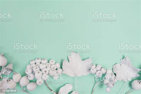 호박 딸기와 녹색 파스텔가 배경에 잎 프레임 이랑 인사말 카드 소박한 스타일에서 추수 감사절에 대 한 텍스트를 위한 공간 플랫이 하다 상위 뷰 10월에 대한 스톡 사진 및