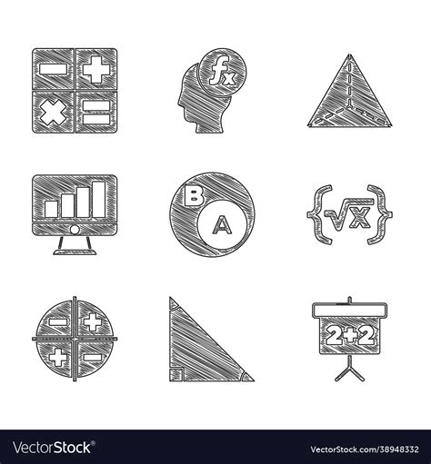 Set Subsets Math A Is Subset B Triangle Royalty Free Vector