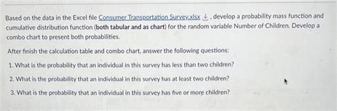 Solved Based On The Data In The Excel File Consumer