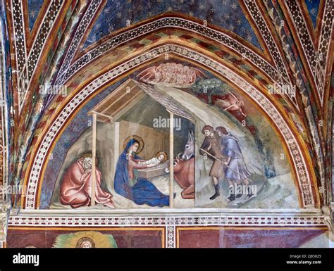 Natività affresco scuola di Simone Martini prima metà del XIV