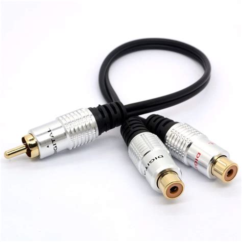 Rca Splitter Cable 1 Rca Mono Male To 2 Rca Phono Female Y