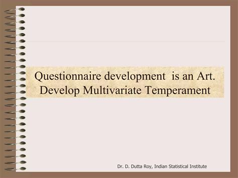 Multivariate Models In Questionnaire Development Ppt
