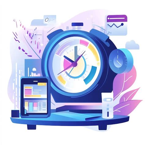 Illustration Of A Time Management Dashboard With Productivity Tracking