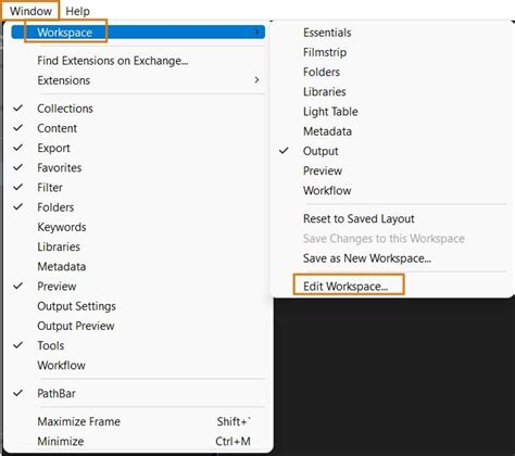 How To Use The Adobe Bridge Panels And Manage Workspaces