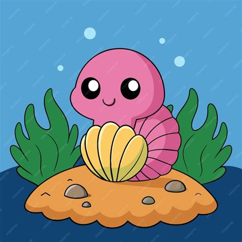 A Pink Sea Shell With A Yellow Shell On The Bottom Premium Ai