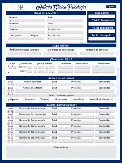 Historia ClÍnica PsicologÍa Pdf