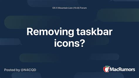 removing taskbar icons macrumors forums