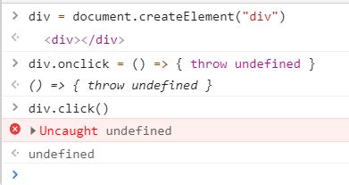 Throw Undefined Turns Into A TypeError Cannot Read Property