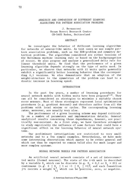 Pdf Analysis And Comparison Of Different Learning Algorithms