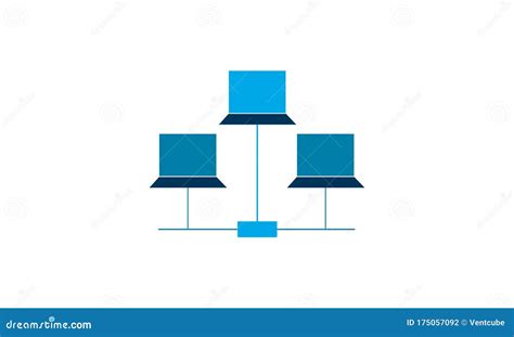 Computer Connection Lan Network Pc Icon Vector Illustration Stock Vector Illustration Of