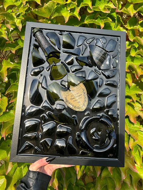 Champagne Broken Bottle Frame Champagne Art Champagne Bottle Art