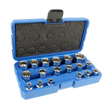 Abn Universal Spline Socket Set 18 Piece Metric 3 8” Drive Socket Tool Set