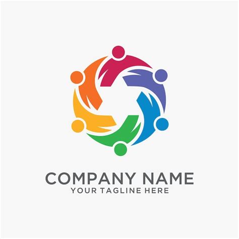 Logo Design Der Teamwork Gruppe Premium Vektor