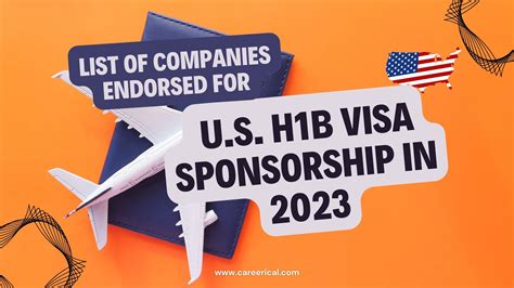 🇺🇸 List Of Companies Endorsed For Us H1b Visa Sponsorship In 2023