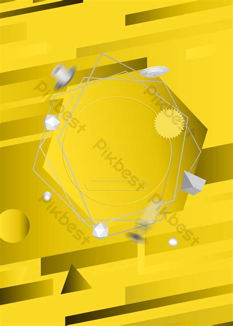 Circular Yellow Polygonal Decorative Background Psd Free Download