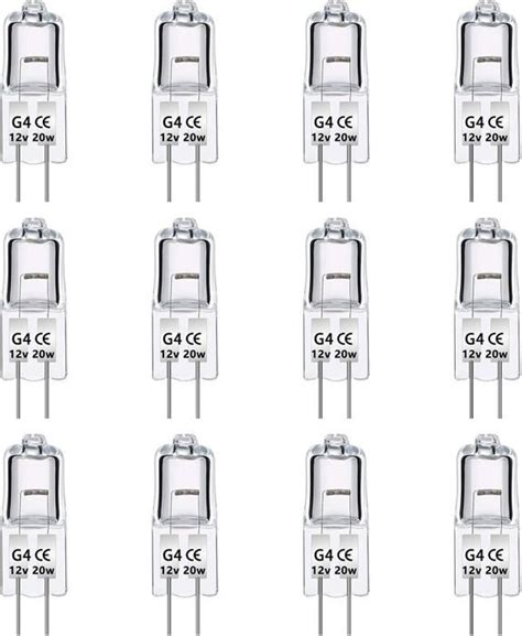 Paquet De 12 Ampoules Halognes G4 12V 20W Intensit Variable Blanc Chaud