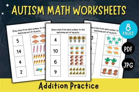 Autism Math Worksheets Addition Sheet Graphic By Ovis Publishing