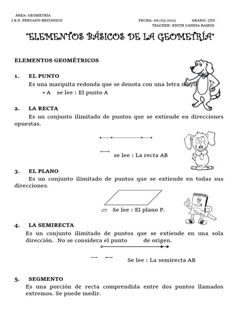 Geometria Elementos Básicos De La Geometría Pdf Geometría Geometría Euclidiana