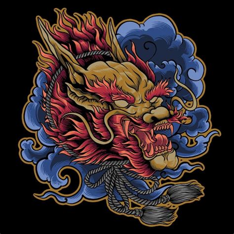 Arte de ilustração vetorial super ouro dragão ano chinês Vetor Premium
