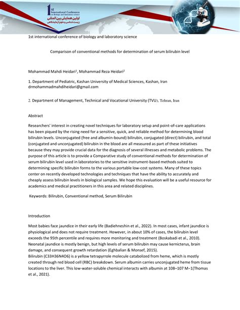 Pdf Comparison Of Conventional Methods For Determination Of Serum