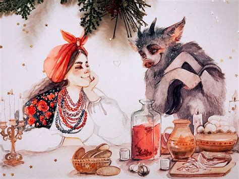 Иллюстрация Ночь перед Рождеством Fairytale Art Fantasy Art