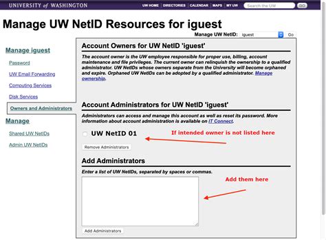 How To Change Ownership Of A Shared UW NetID ISchool Knowledge Base